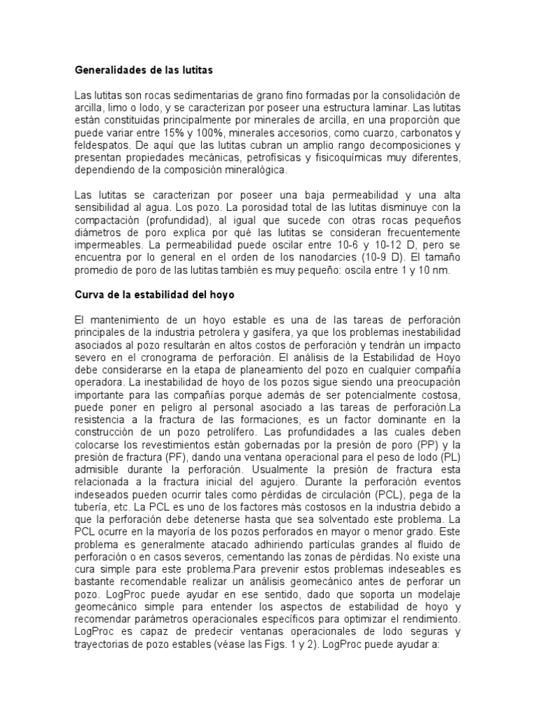 Generalidades de La Lutita | PDF | Roca (geología) | Minerales