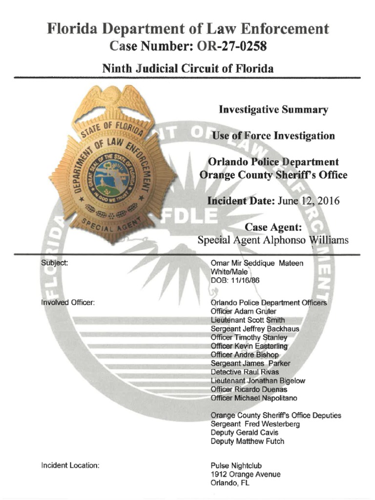Use of Force Investigation - Pulse Nightclub Shooting | PDF