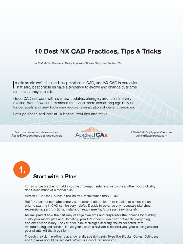NX CAD Ten Best Practices Tips and Tricks From Applied CAx | PDF | Computer Aided Design | Design