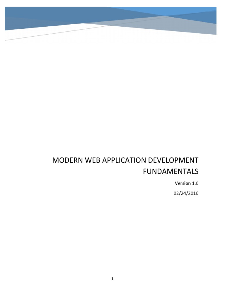 Modern Web Application Development Fundamentals | PDF | Language ...