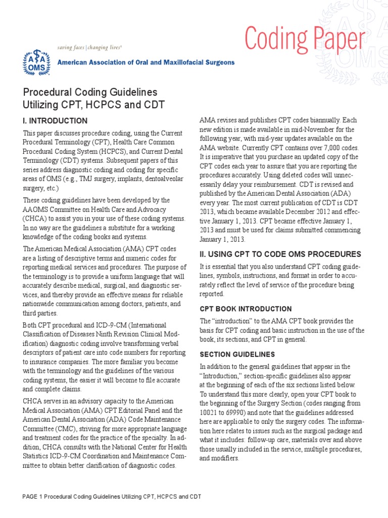 Procedural Coding Guidelines | PDF | Prosthodontics | Dentistry