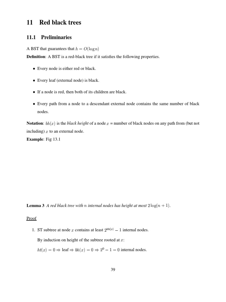 11 Red Black Trees: 11.1 Preliminaries | Download Free PDF | Algorithms And Data Structures ...