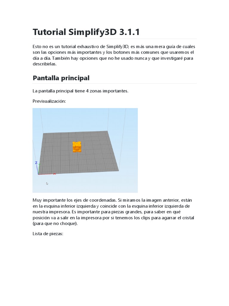 Guía Simplify3D: Configuración Básica | PDF | Impresora (Computación) | El plastico