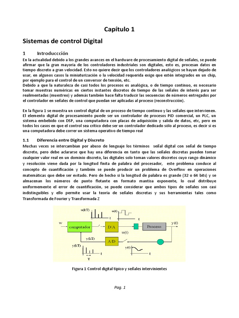 Sistema de Control Digital Capitulo1 | PDF | Muestreo (procesamiento de ...