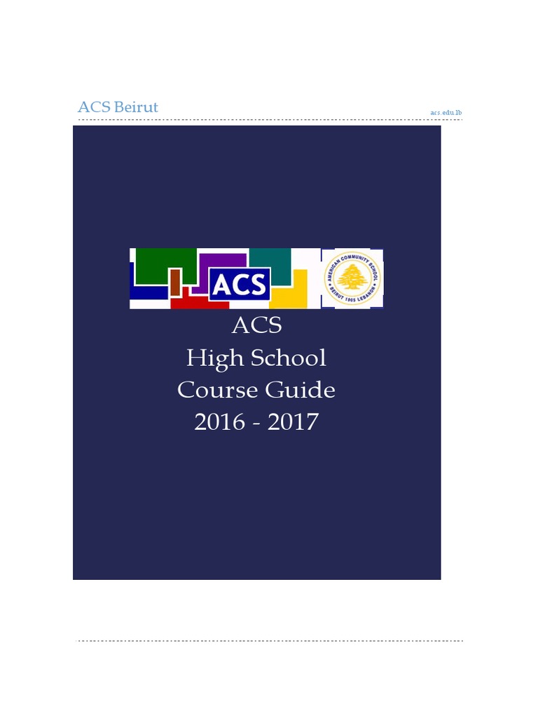 ACS High School Course Guide 2016 - 2017 | PDF | Curriculum | Psychology