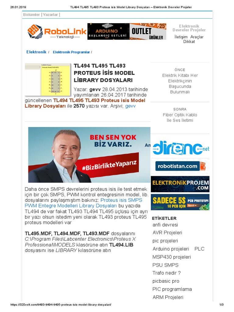 TL494 TL495 TL493 Proteus Isis Model Library Dosyaları - Elektronik ...