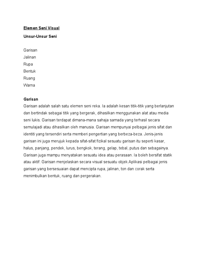 Elemen Seni Visual | PDF