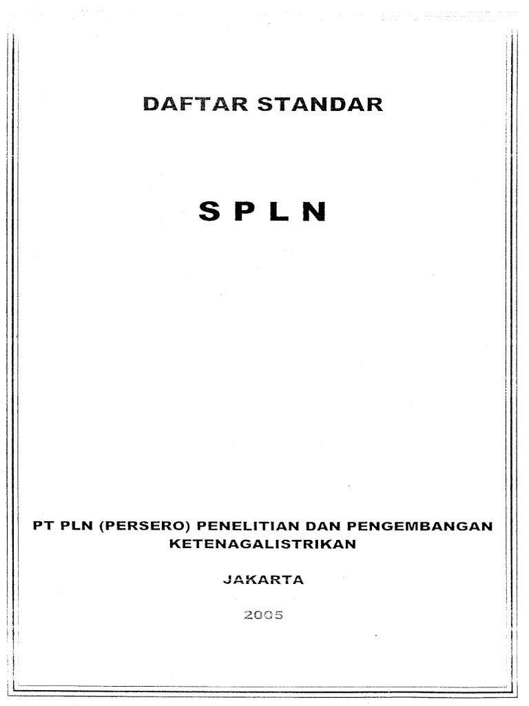 Daftar Standar SPLN PDF | PDF
