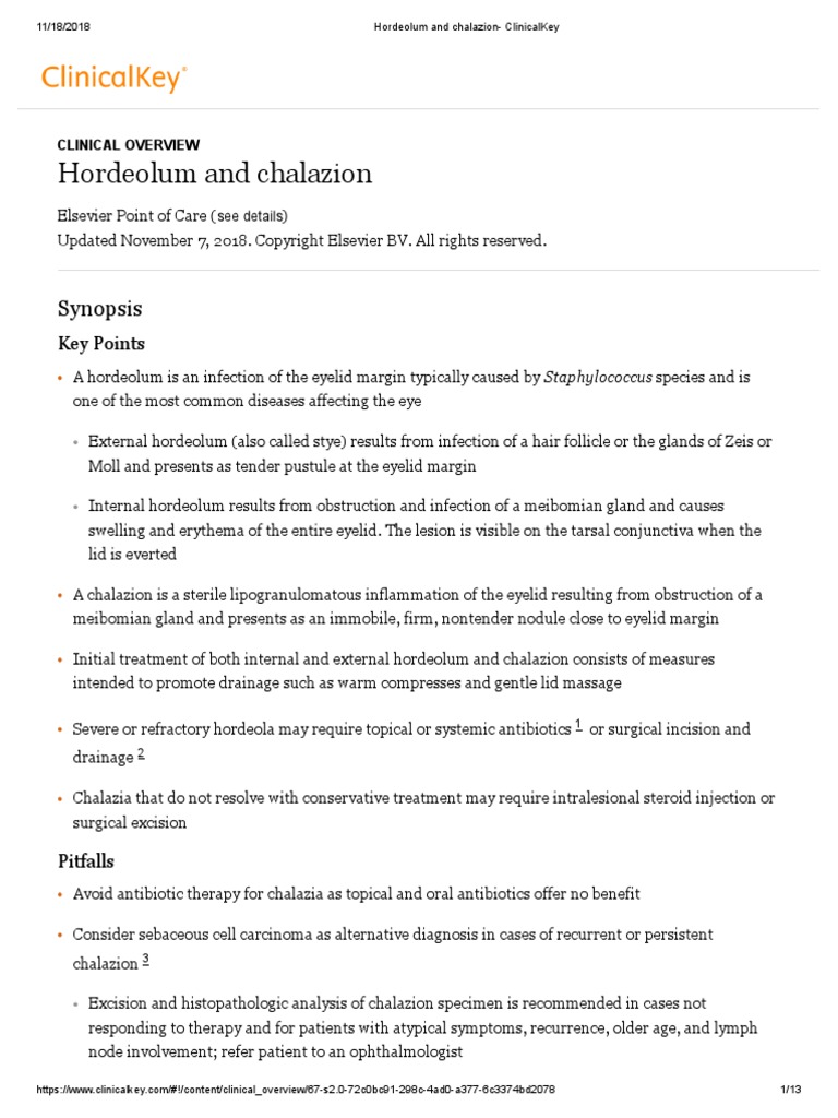 Hordeolum and Chalazion | PDF | Medical Specialties | Clinical Medicine