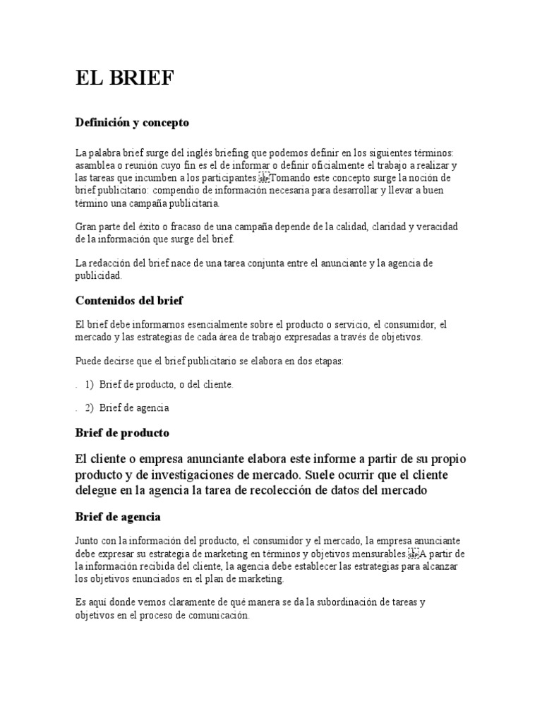 Manual Brief | PDF | Producto (Negocio) | Publicidad