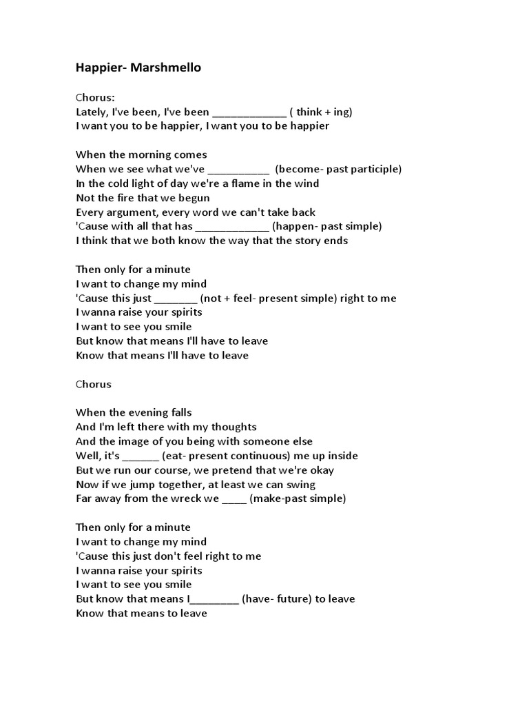 Happier - Marshmello | PDF