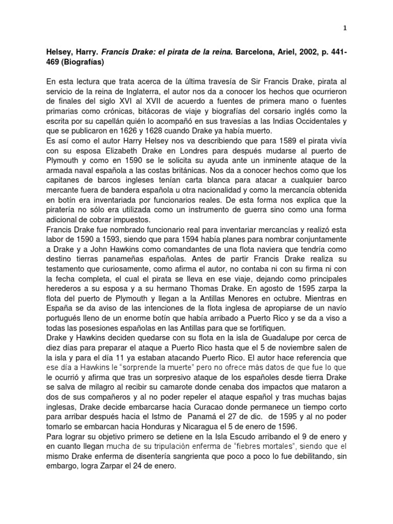 Última Travesía de Francis Drake | PDF | Francis Drake | Piratería