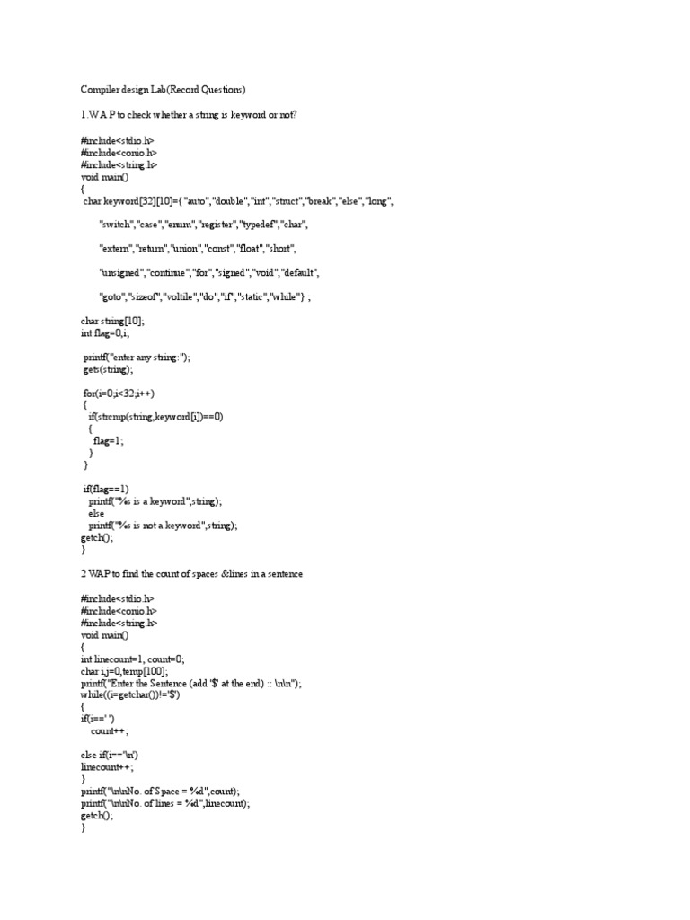 Compiler Design Lab | PDF | Programming Paradigms | Computer Science
