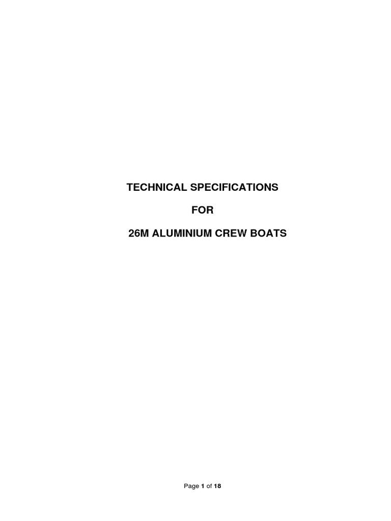26m Crew Boat Spec | PDF | Deck (Ship) | Hull (Watercraft)