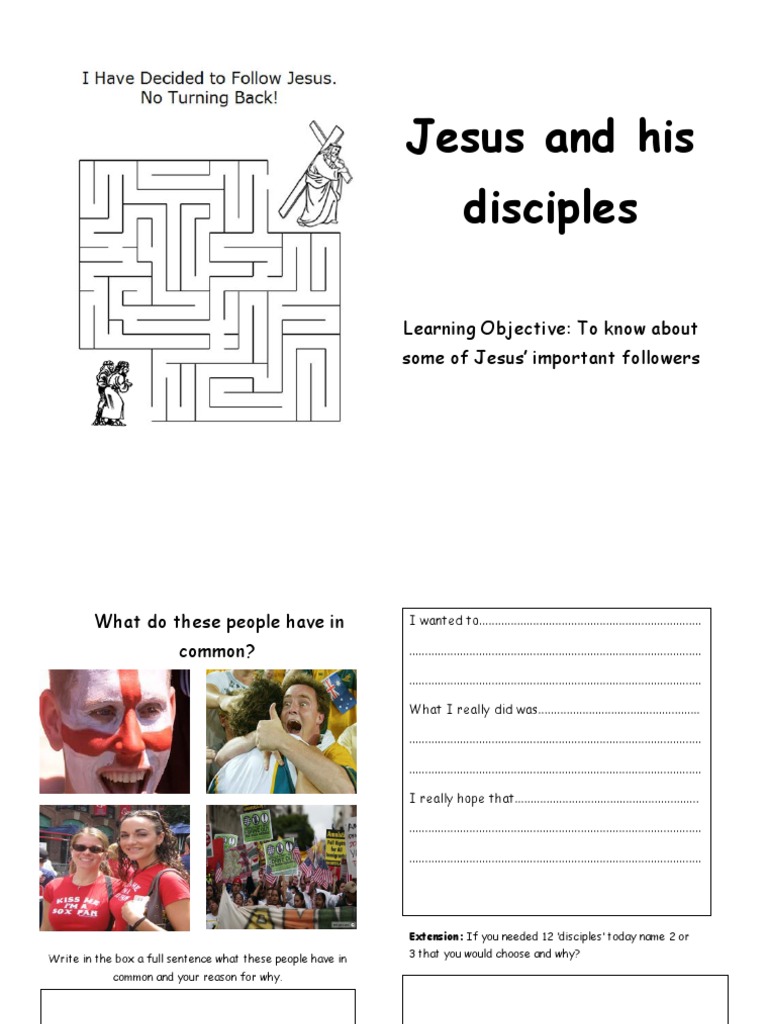 Jesus and His Disciples Booklet | PDF | Disciple (Christianity) | Jesus