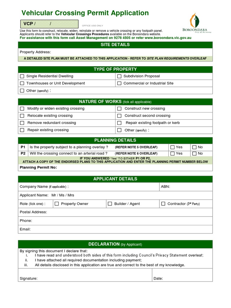 Vehicle Crossing Permit Application 2017 18 | PDF | Credit Card | Visa Inc.