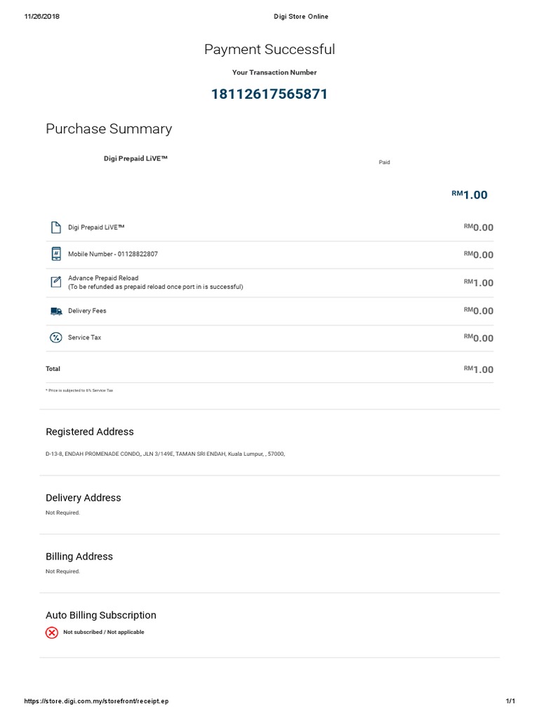 Payment Successful: Digi Prepaid Live™ | PDF | Payments | Market ...