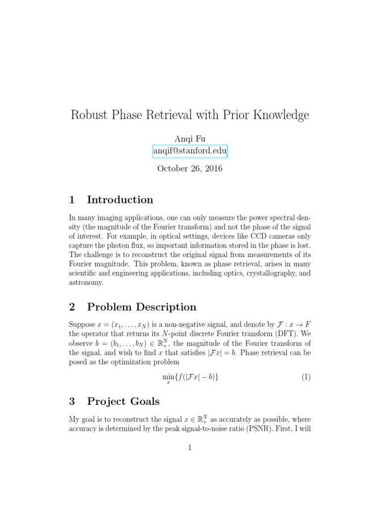 Robust Phase Retrieval With Prior Knowledge: Anqi Fu Anqif@stanford ...