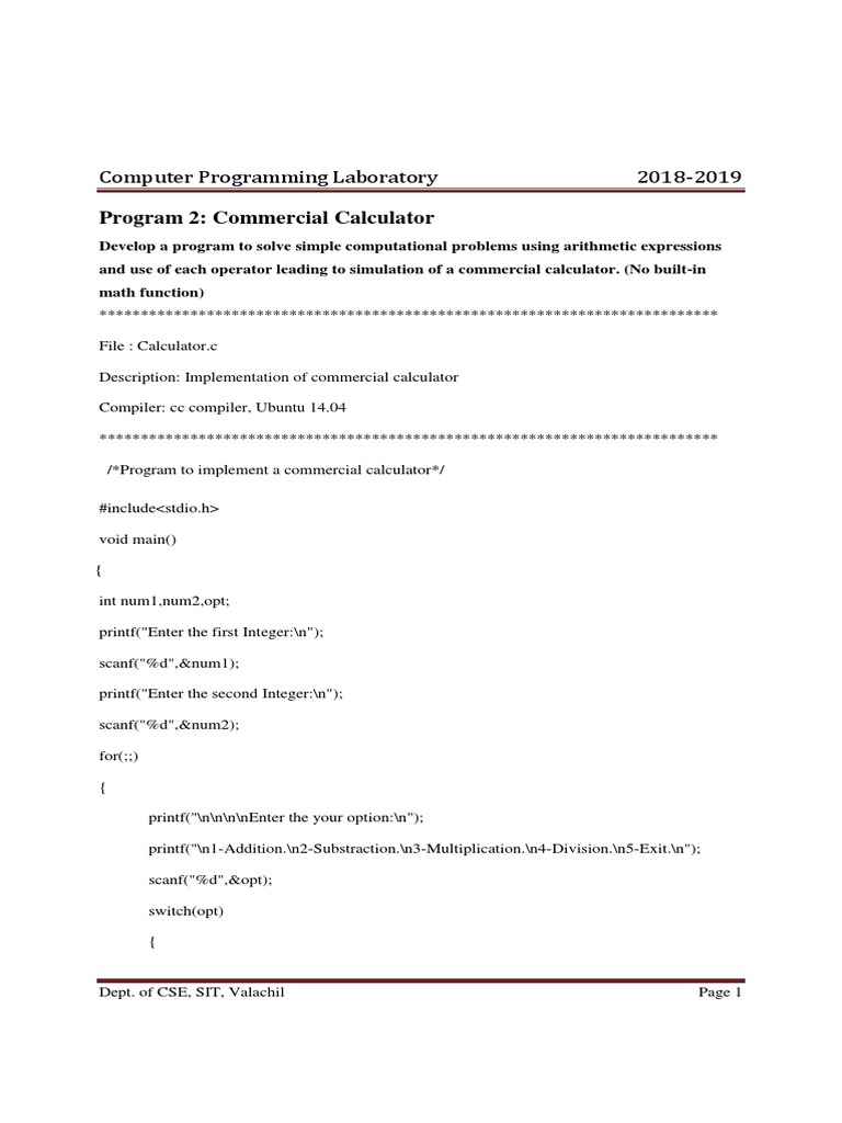 Computer Programming Laboratory 2018-2019 | Download Free PDF | Quadratic Equation | Standard ...