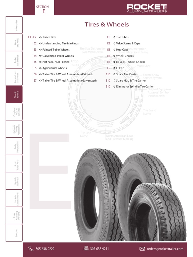 Trailer Parts - Rocket Trailers - Tires & Wheels | PDF | Trailer ...
