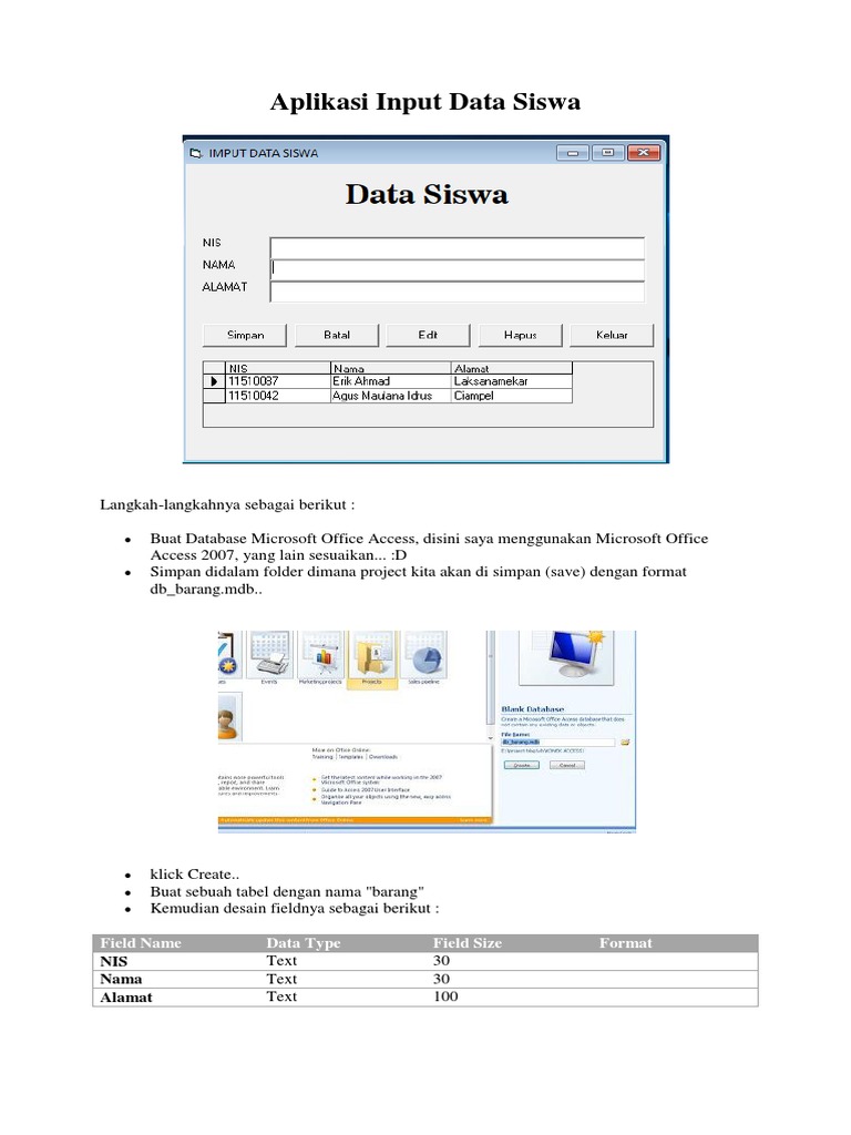 Aplikasi Input Data Siswa | PDF | Metode & Bahan Ajar | Komputer