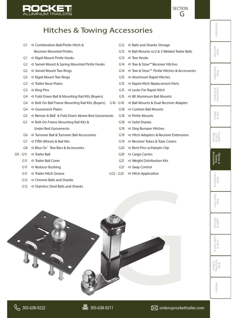 Trailer Parts - Rocket Trailers - Hitches & Towing Accessories | PDF ...