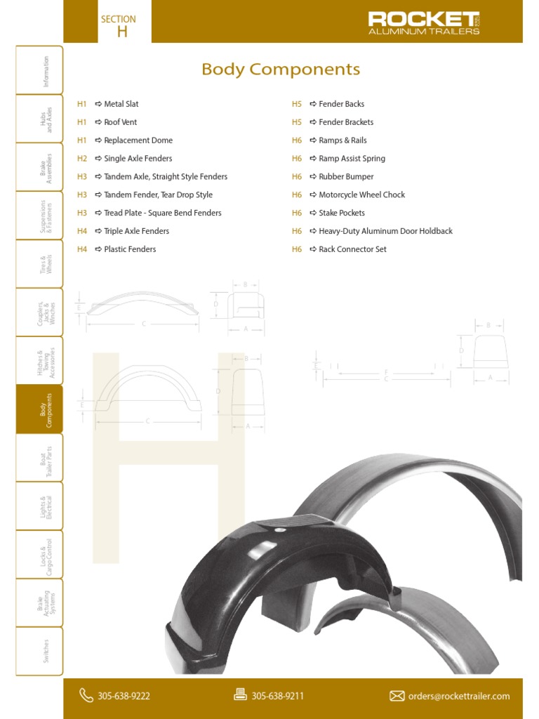 Trailer Parts - Rocket Trailers - Body Components | PDF | Trailer ...