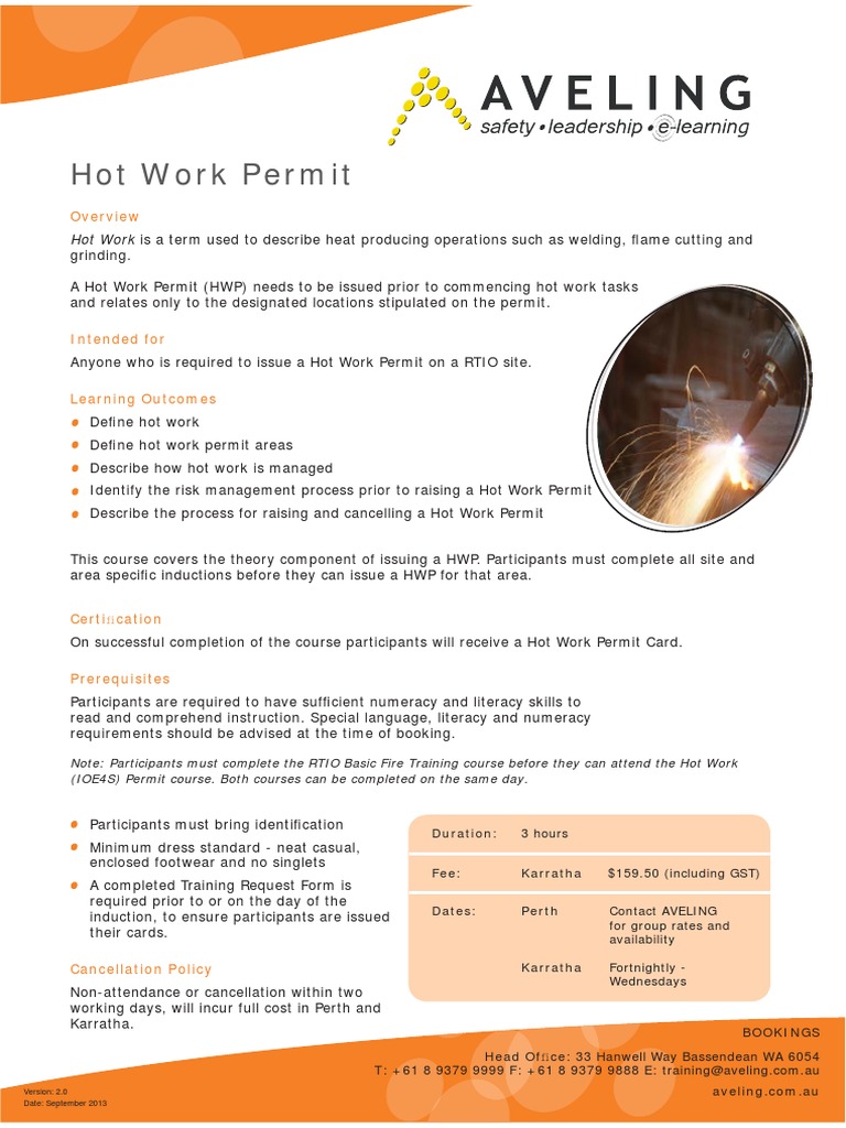 Hot Work Permit Flyer v2.0 | PDF | Behavior Modification | Cognition