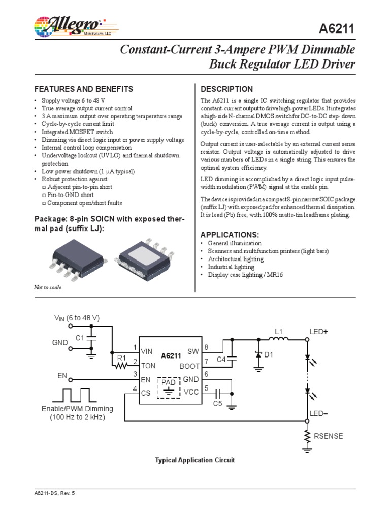 A6211 Datasheet PDF | PDF | Physical Quantities | Manufactured Goods