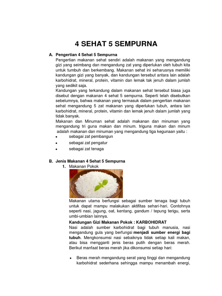 4 Sehat 5 Sempurna | PDF