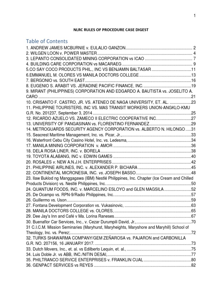 Complete NLRC Rules of Procedure Case Digest | PDF | Surety Bond ...