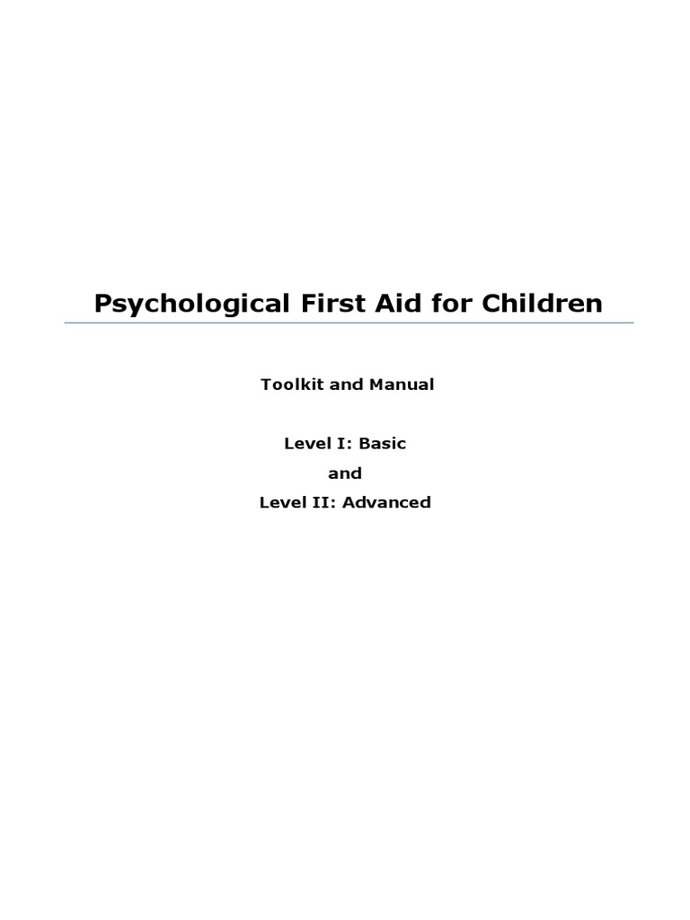 Psychological First Aid For Children: Toolkit and Manual | PDF ...