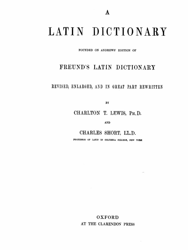 Latin Dictionary by Lewis & Short | PDF