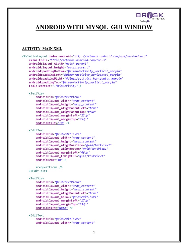 Android With Mysql Gui Window | PDF | Data Management | Areas Of ...