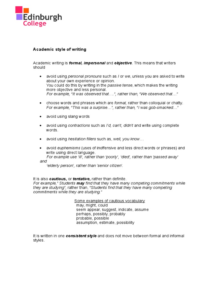 Academic Formal Style | PDF | Foreign Language Studies | General Fiction