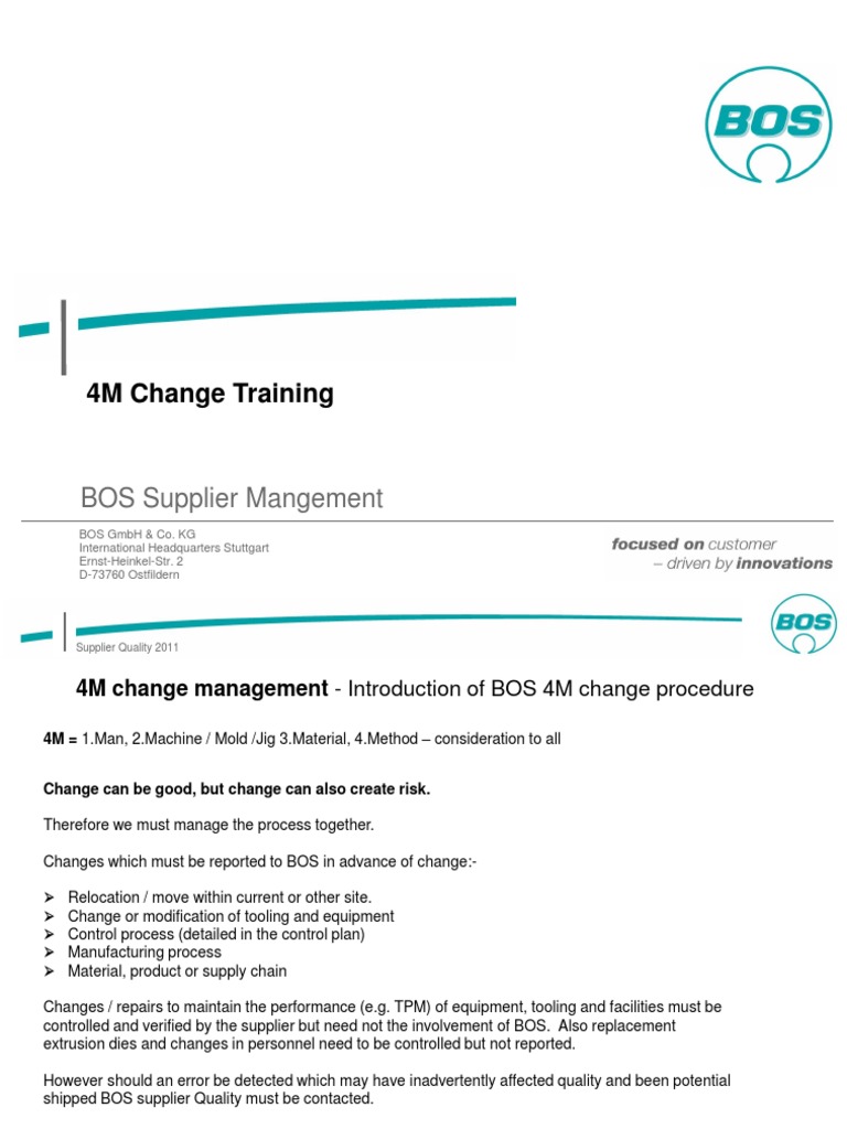 4M Change Training