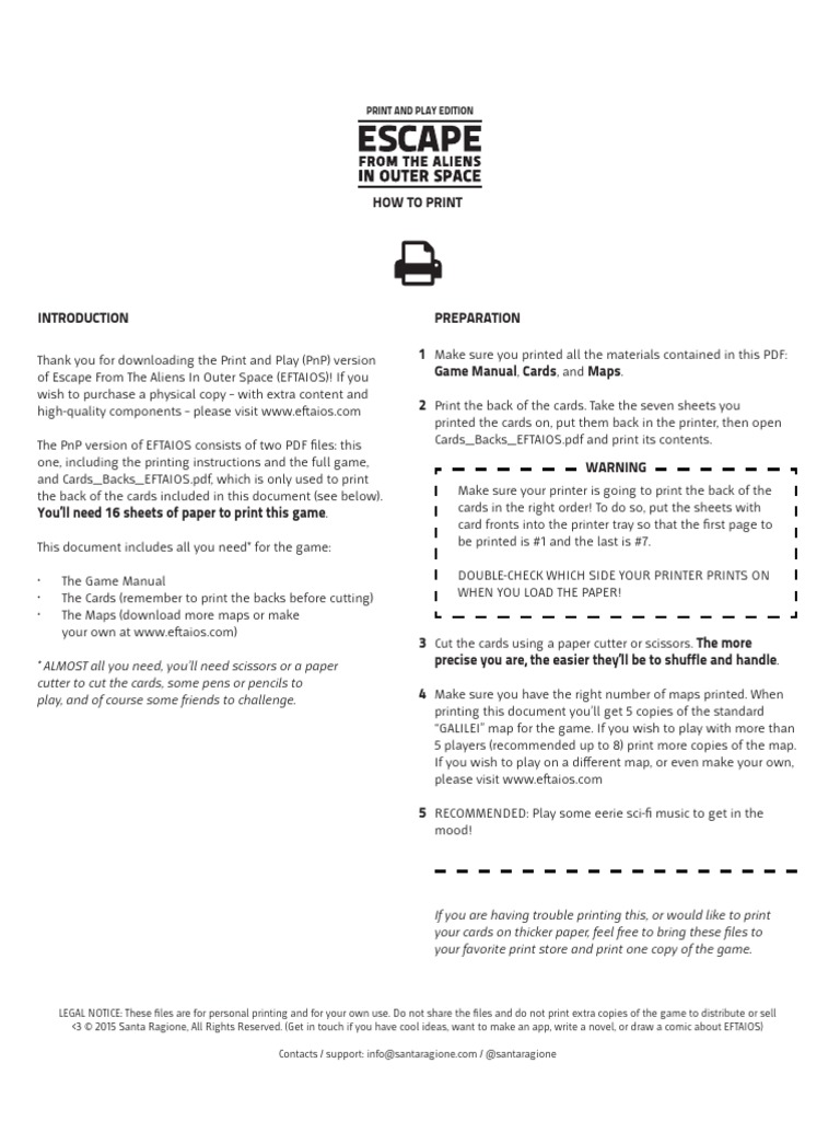 Escape From The Alien in The Outer Space | PDF | Printer (Computing ...