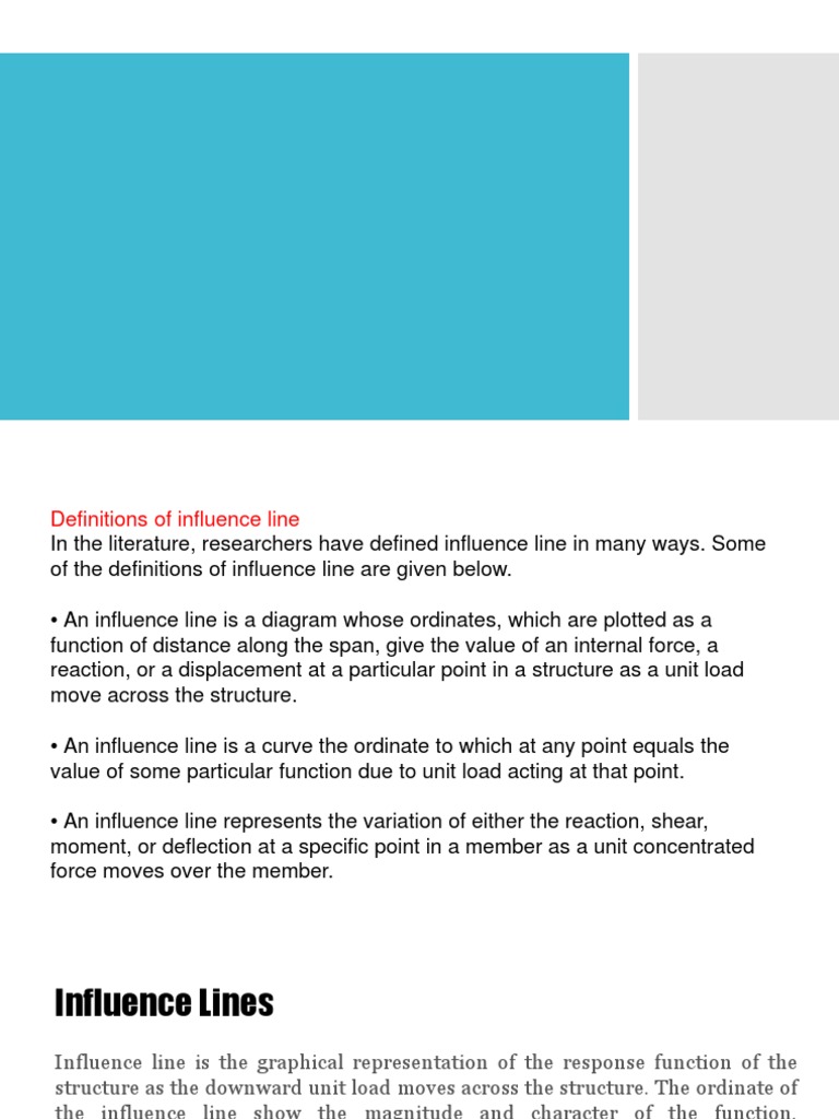 Influence Lines | PDF | Bending | Beam (Structure)