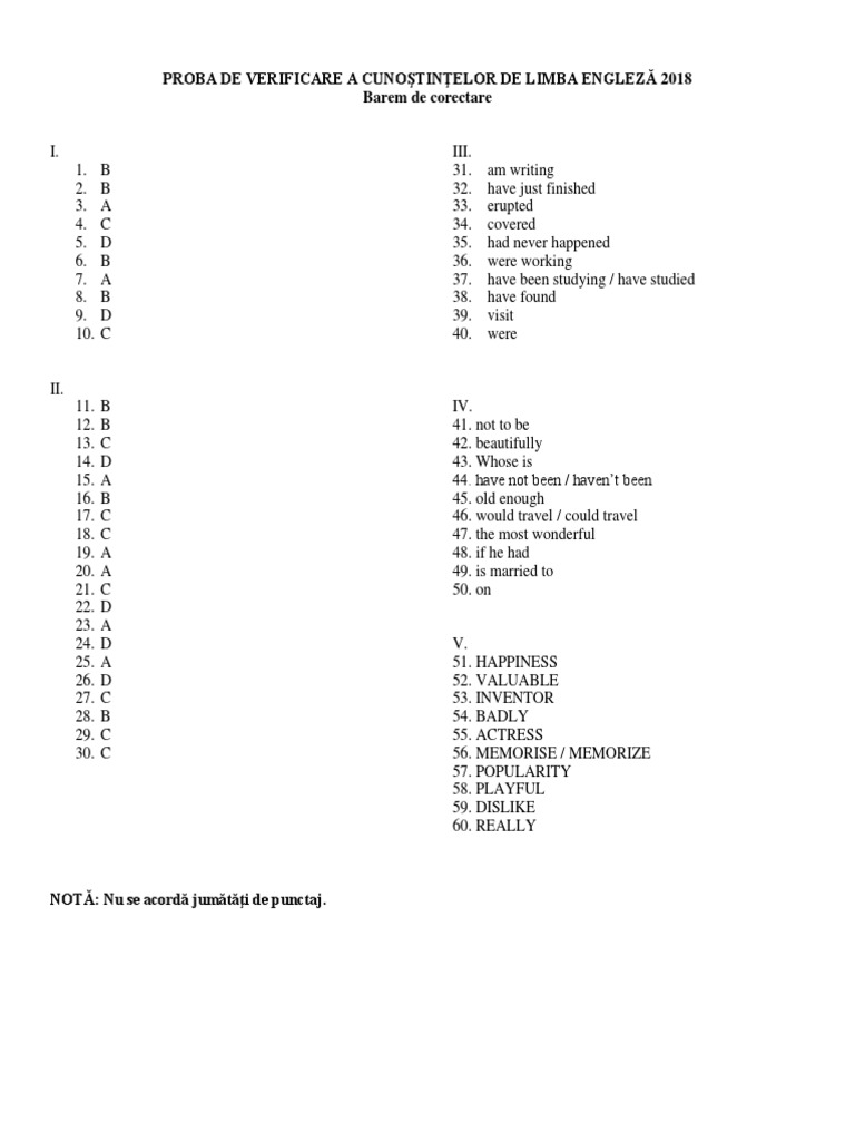 Barem Bilingv 2018 PDF | PDF