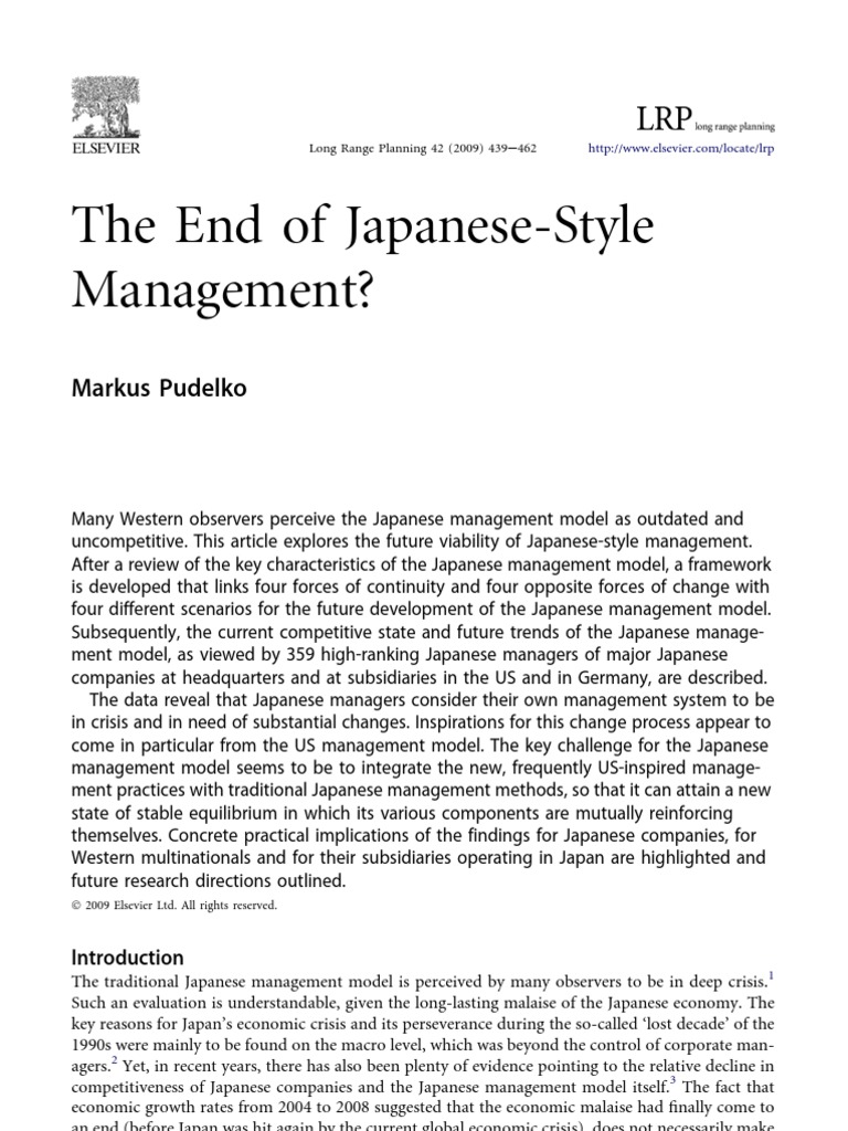 Future of Japanese Management Model | PDF | Survey Methodology | Japan