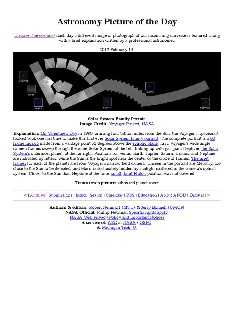 Solar System Family Portrait | PDF