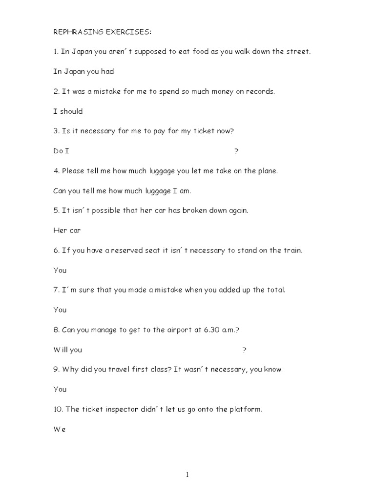 Rephrasing With Key PDF | PDF