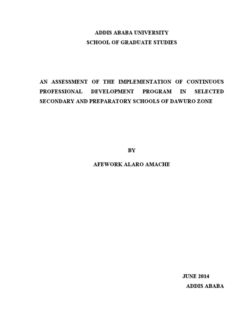 Afework Alaro PDF | PDF | Teachers | Professional Development