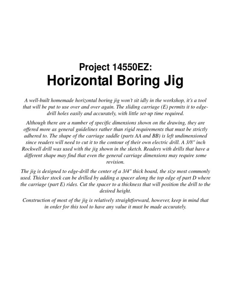 Jig - Horizontal Boring Jig | PDF | Plywood | Drill