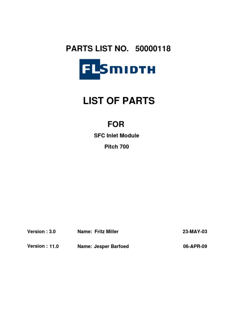 List of Parts | PDF | Specification (Technical Standard) | Nut (Hardware)