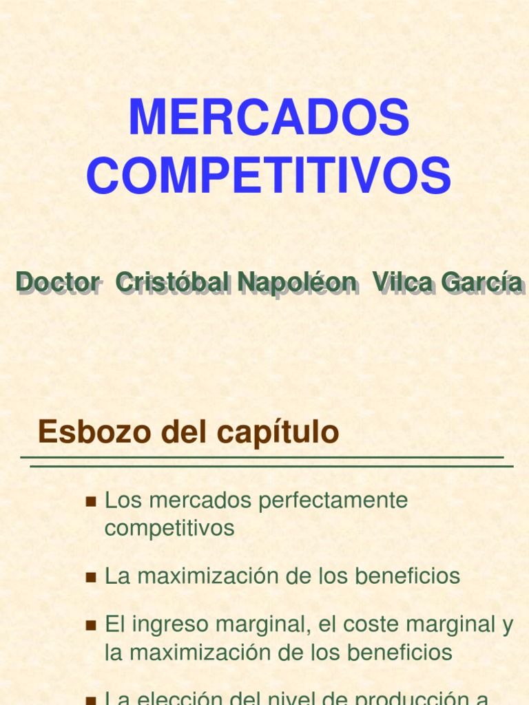 Mercados Competitivos | PDF | Excedente económico | Mercado (economía)
