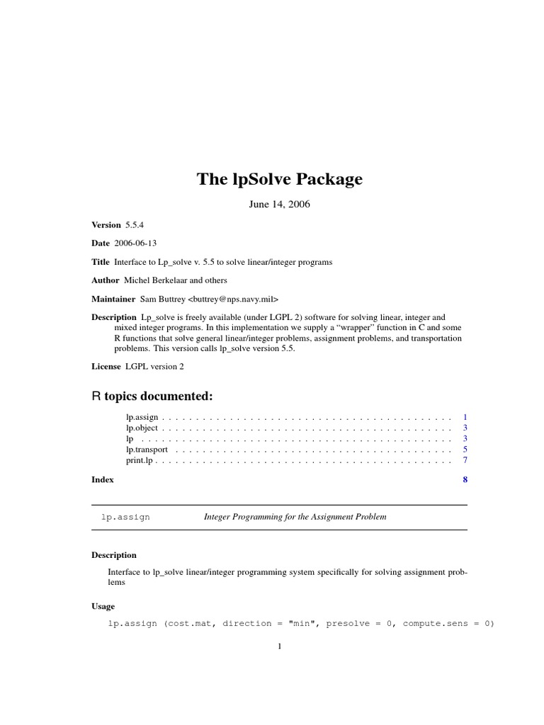 LP Solve | PDF | Linear Programming | Mathematical Optimization
