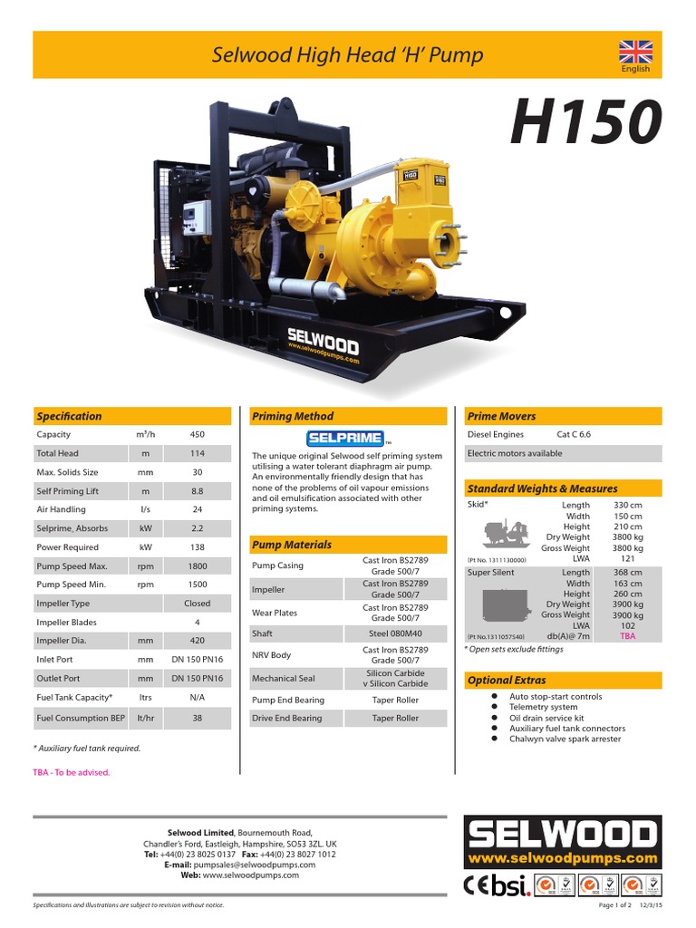 H150 420 | PDF | Pump | Engines