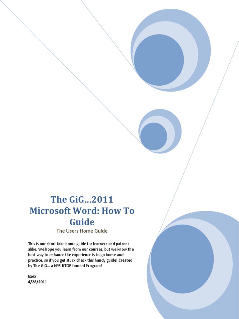 The Gig 2011 Microsoft Word: How To Guide | PDF | Computer Keyboard ...