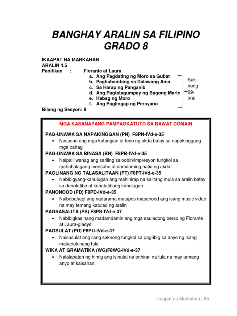 4.5 Ang Pagdating NG Moro Sa Gubat | PDF